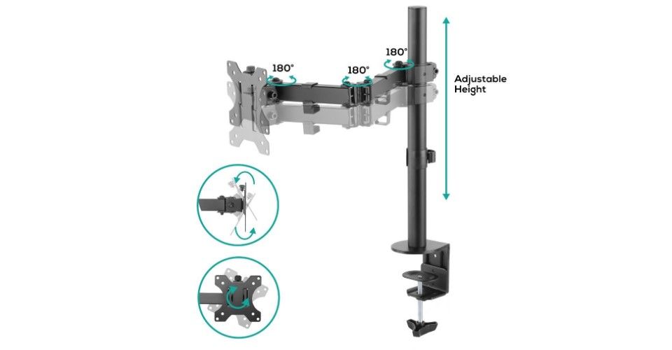 Buy Mbeat activiva ErgoLife Double Joint Single Monitor Arm [ACA-BMA ...