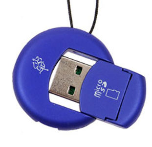 Buy MicroSD/TransFlash TF USB 2.0 Card Reader/Writer Keychain Blue ...