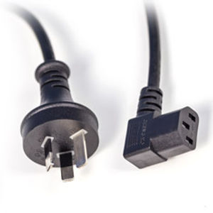 Buy PCCG AU Power Cable Plug C13 IEC 90 Degree 2m Black [PW-AU-2MC13-90 ...