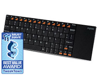Buy Rapoo E2700 Wireless Keyboard with TouchPad Black [zzzE2700-BK] | PC Case Gear Australia