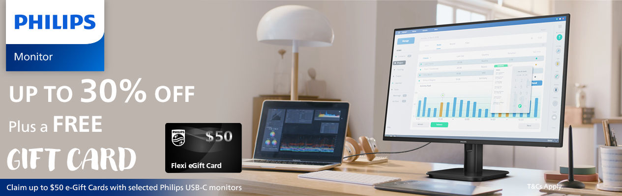 Philips USB-C Monitors on Sale+ Bonus of E-Gift Cards | PC Case Gear
